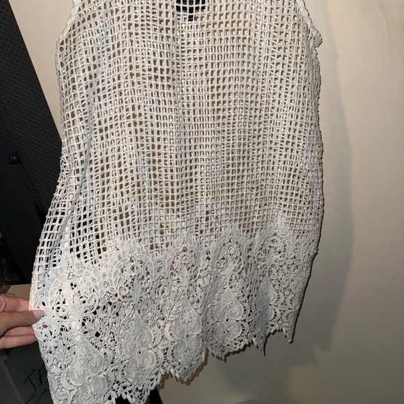 Topshop | Swim | Topshop White Mesh Knit Top | Poshmark